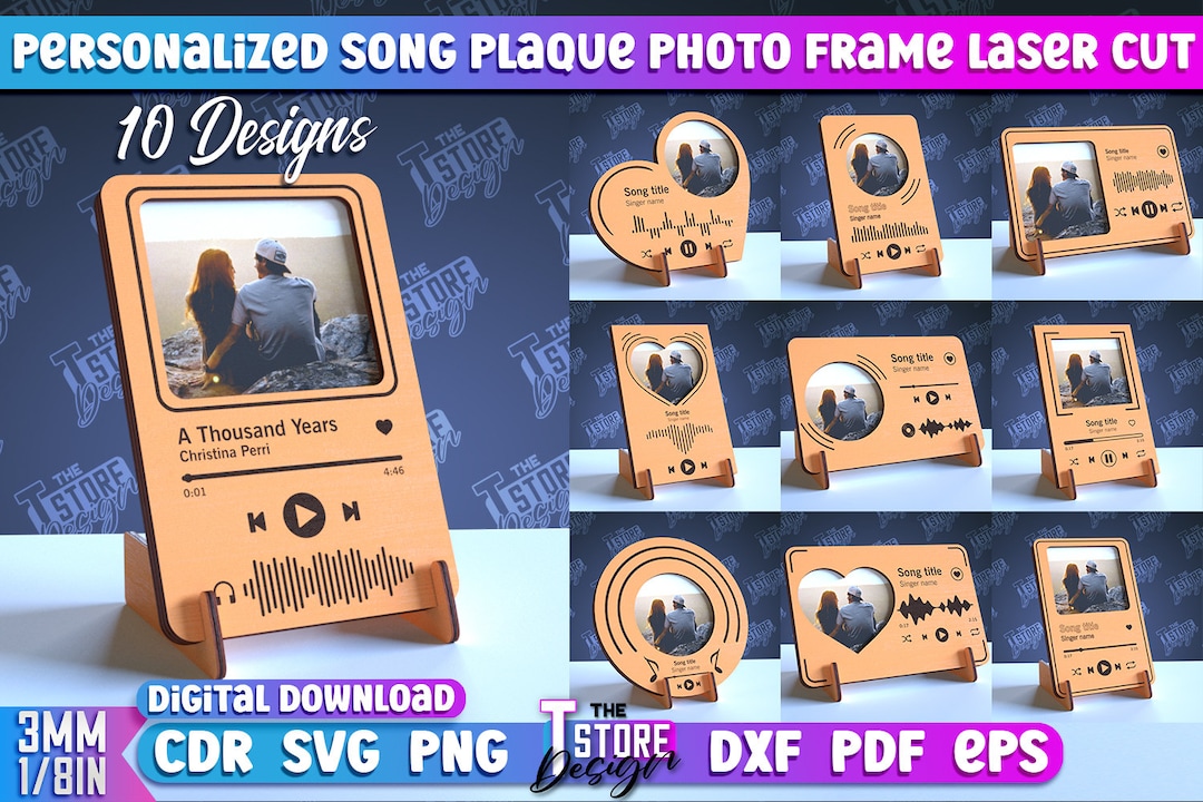 3D Personalized Song Plaque Photo Frames, Custom Spotify Playlist ...
