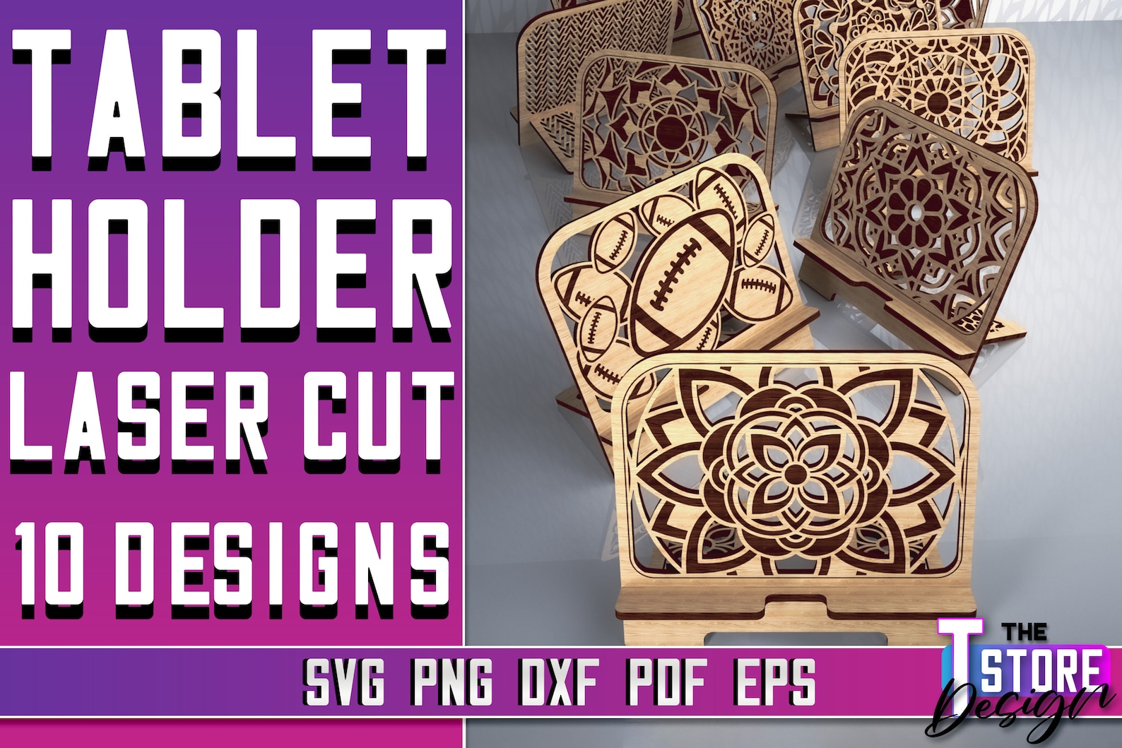 Tablet Holder Laser Cut SVG Bundle | Holder SVG Design | Laser Cut ...