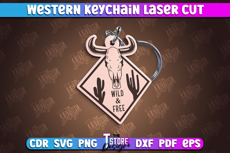 Western Keychains Laser Cut Bundle, Cowboy Wild West SVG, Western ...