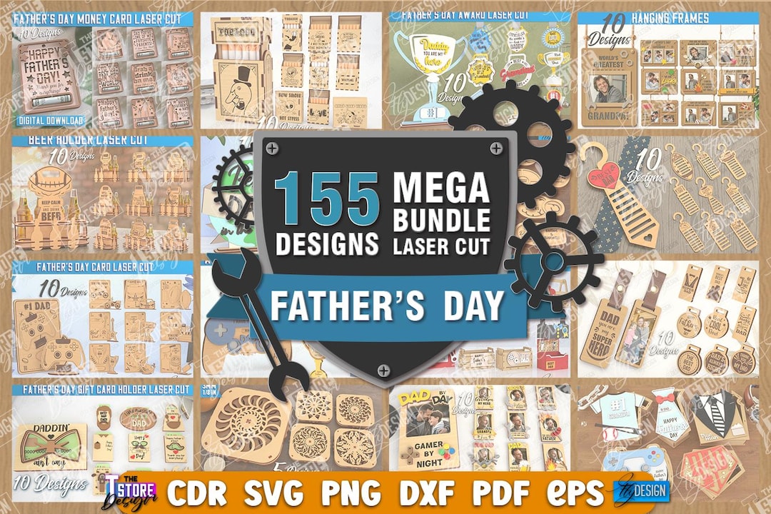 155 Father's Day Mega Bundle Laser Cut, Father's Day Gifts, 3D Men's ...