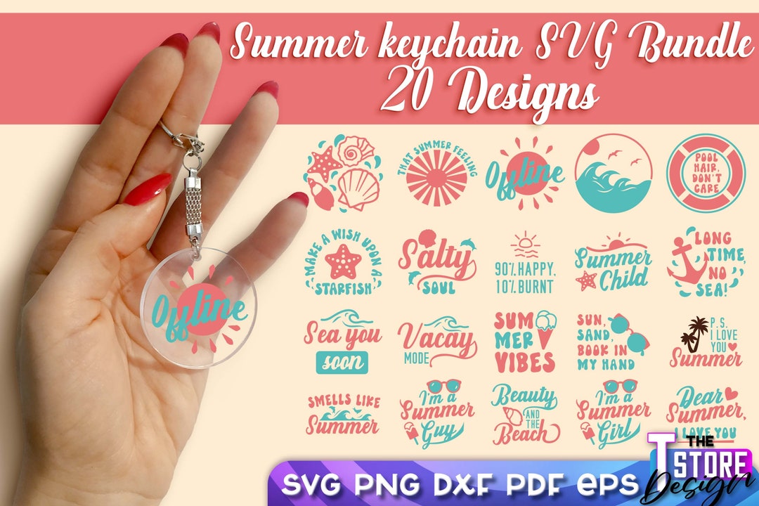 Summer Keychain SVG Bundle | Acrylic Keychain Bundle SVG - Etsy