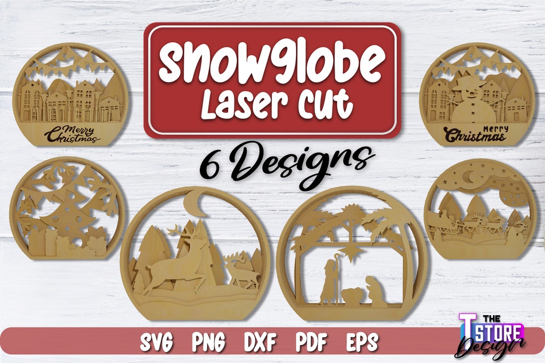 Snowglobe Laser Cut | Christmas SVG Design | Laser Cut Files - Etsy