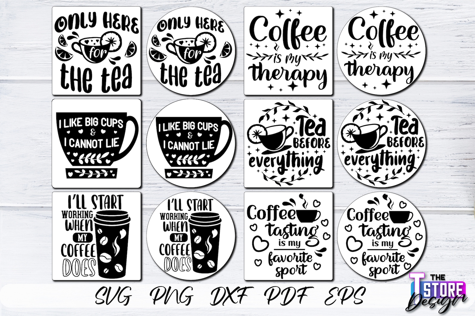Coasters SVG Bundle Coffee Quotes Design Funny Quotes - Etsy