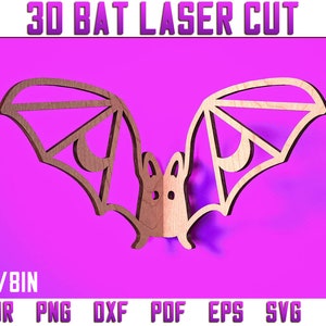 3D Bat Laser Cut SVG Bundle | Halloween Bat Laser Cut SVG Design | CNC ...