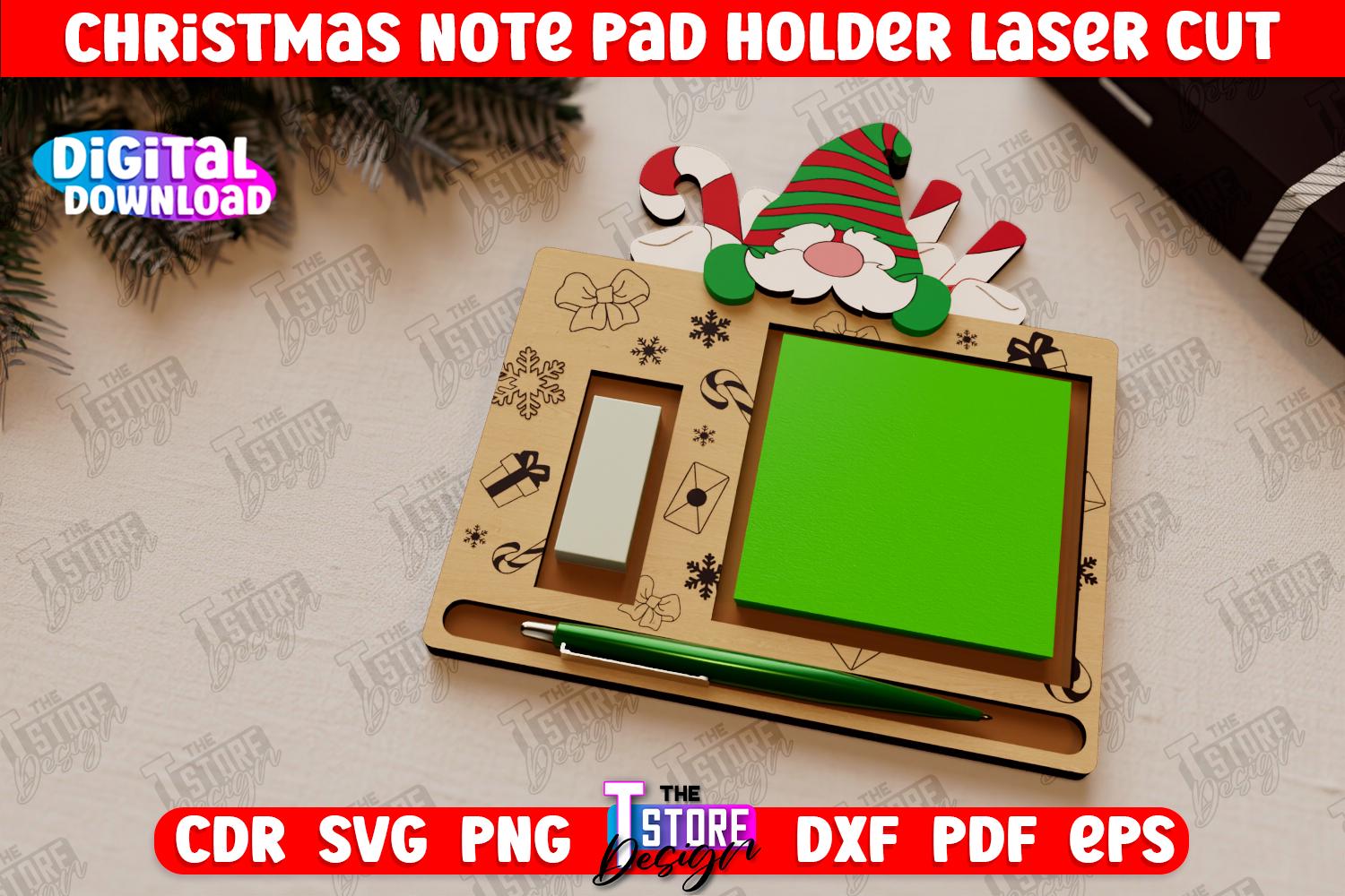 Christmas Note Pad Laser Cut SVG Bundle, Santa's Sticky Note Holder ...