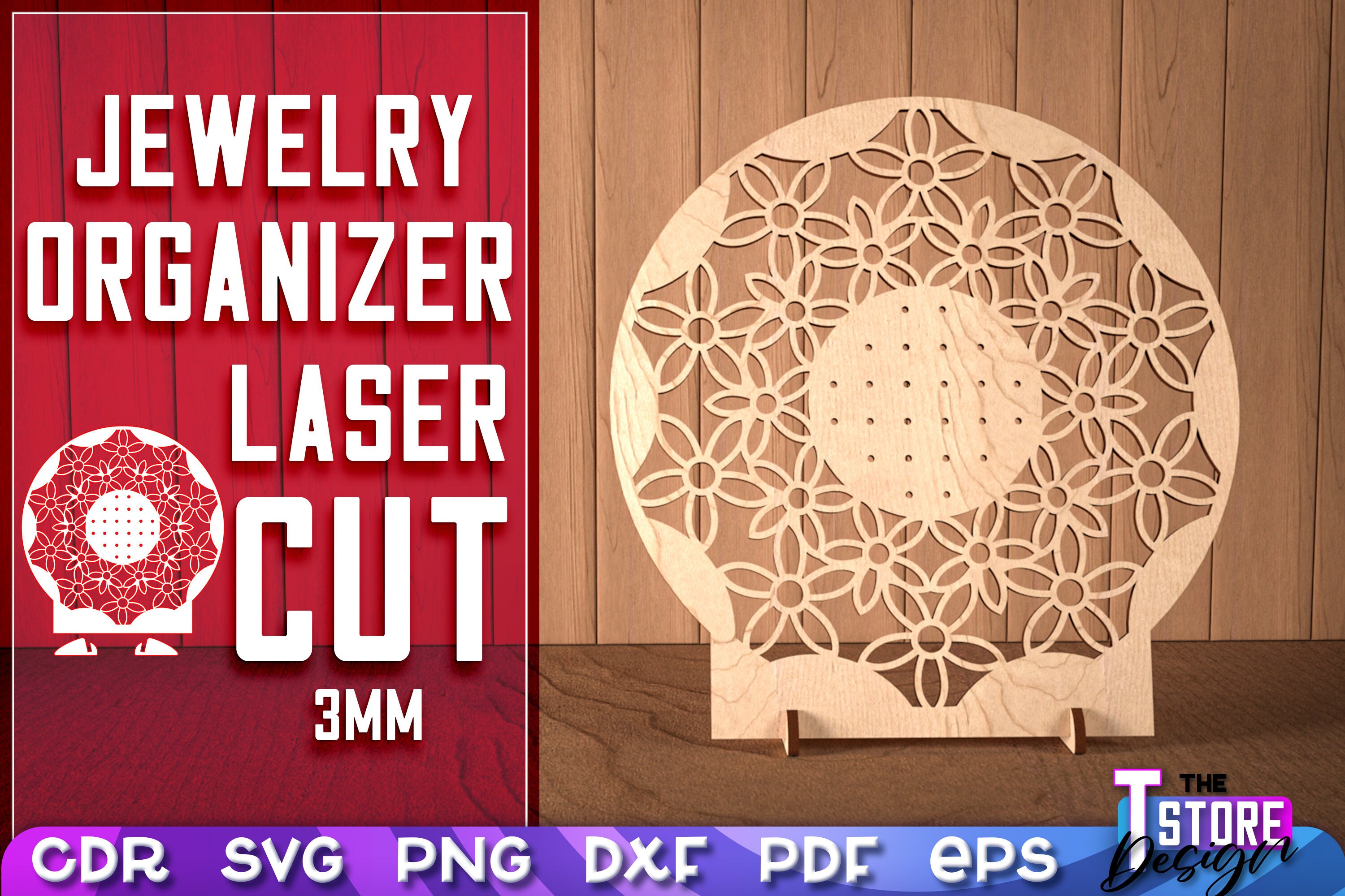 Jewelry Organizer Laser Cut Accessories SVG Design Laser - Etsy