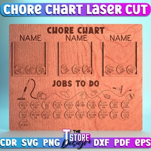 Chore Chart Laser Cut SVG Bundle | Chore Chart SVG Design | Laser Cut ...