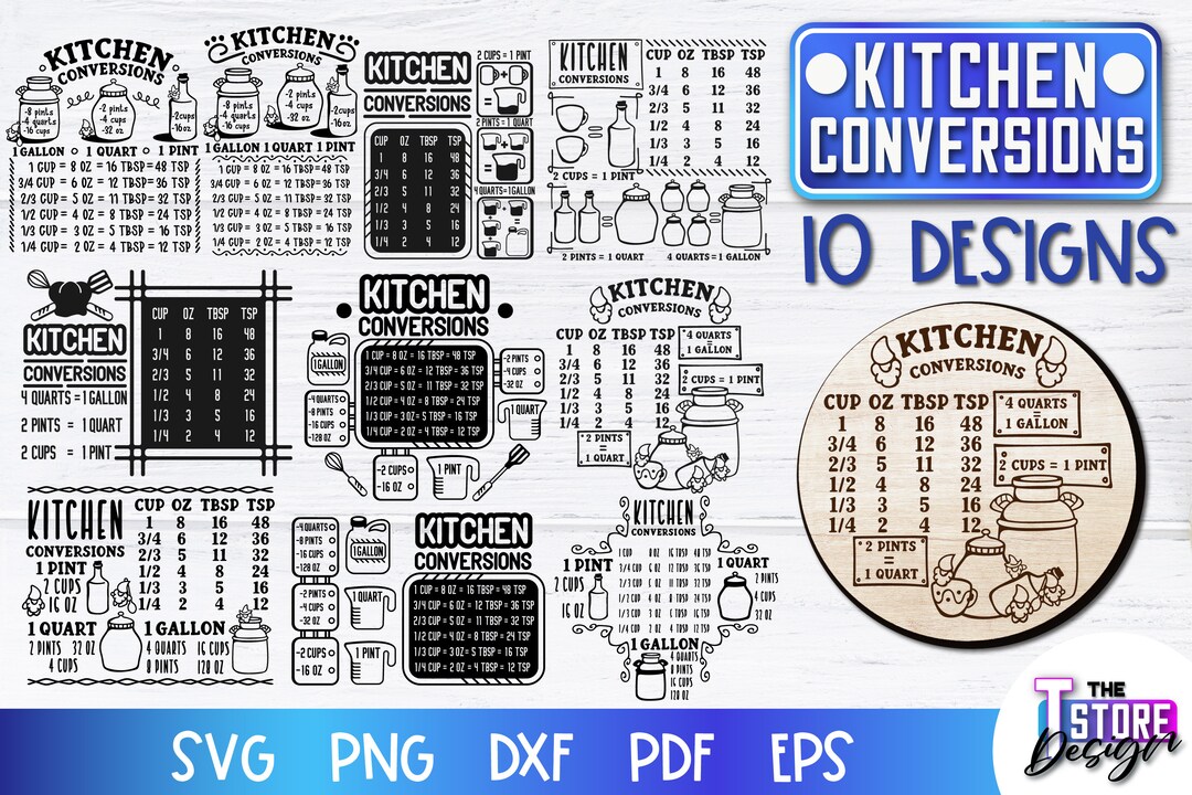 Kitchen Conversions SVG Bundle Kitchen Decoration SVG Home Design - Etsy
