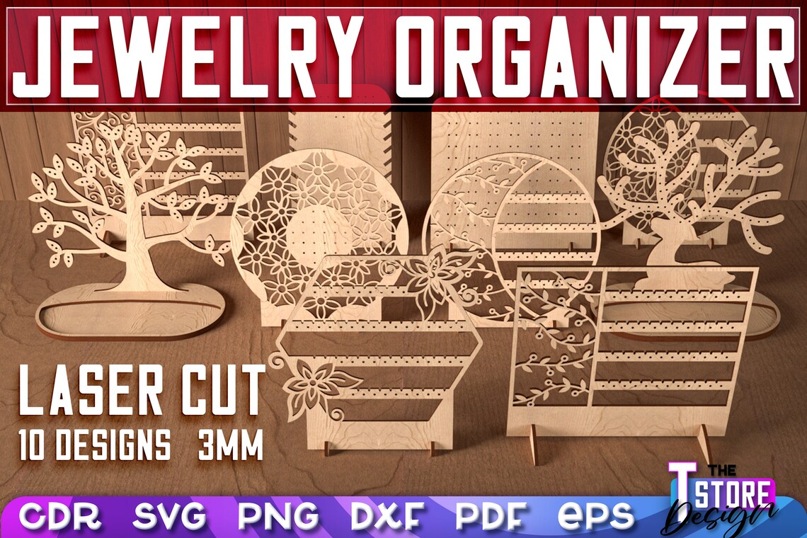 Jewelry Organizer Laser Cut Accessories SVG Design Laser - Etsy