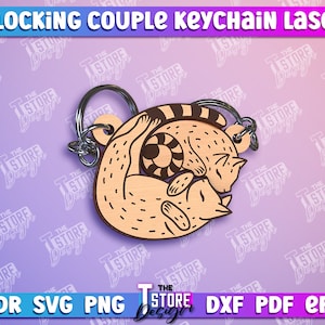 Interlocking Couple Keychain Laser | Wooden Couple Keychain | Matching ...