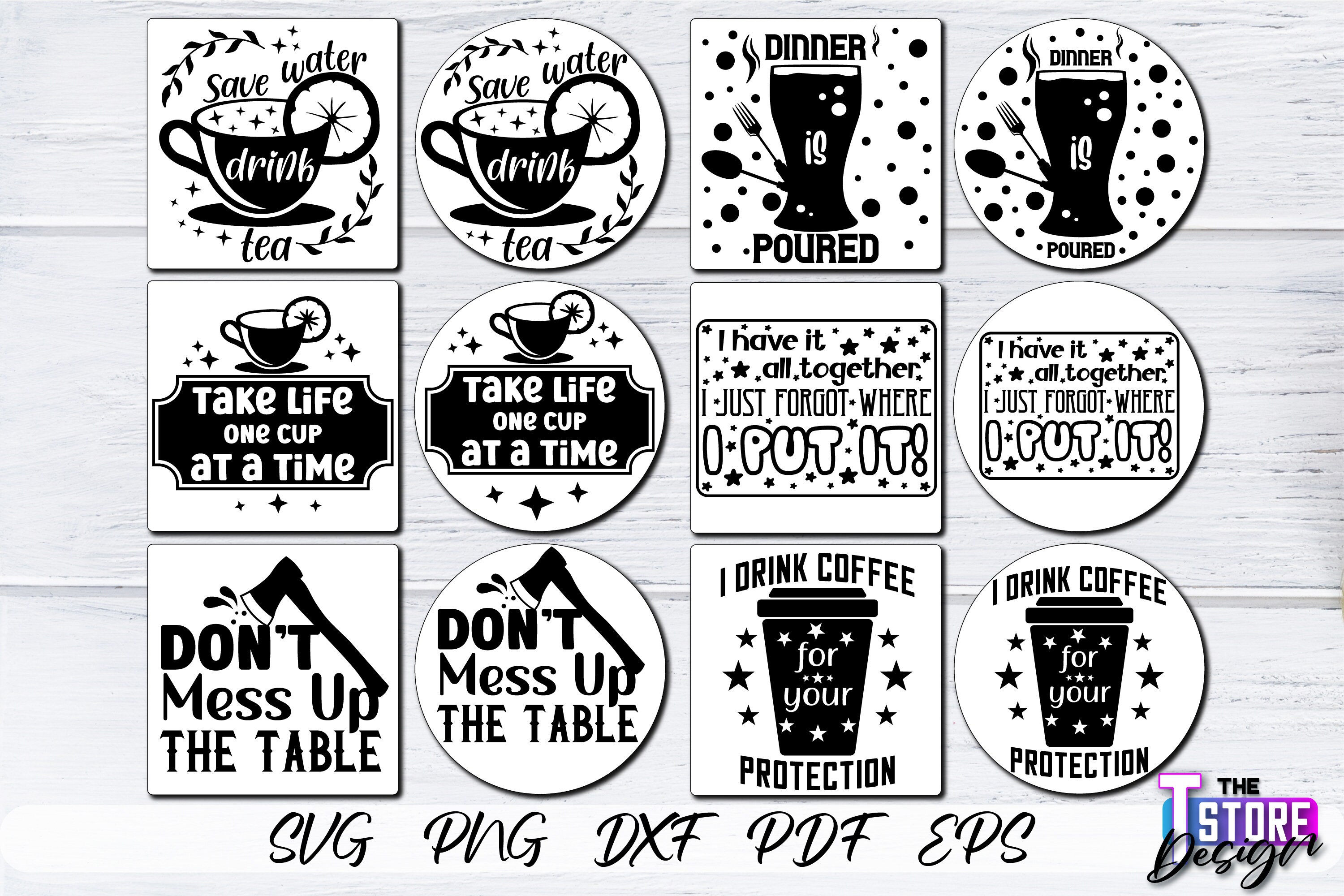 Coasters SVG Bundle Coffee Quotes Design Funny Quotes - Etsy Australia