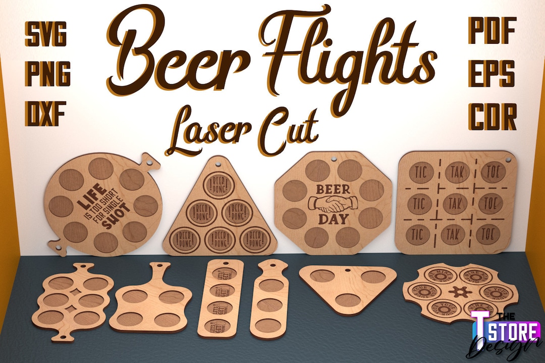 Beer Flights Laser Cut | Alcohol SVG Design | Laser Cut Files - Etsy