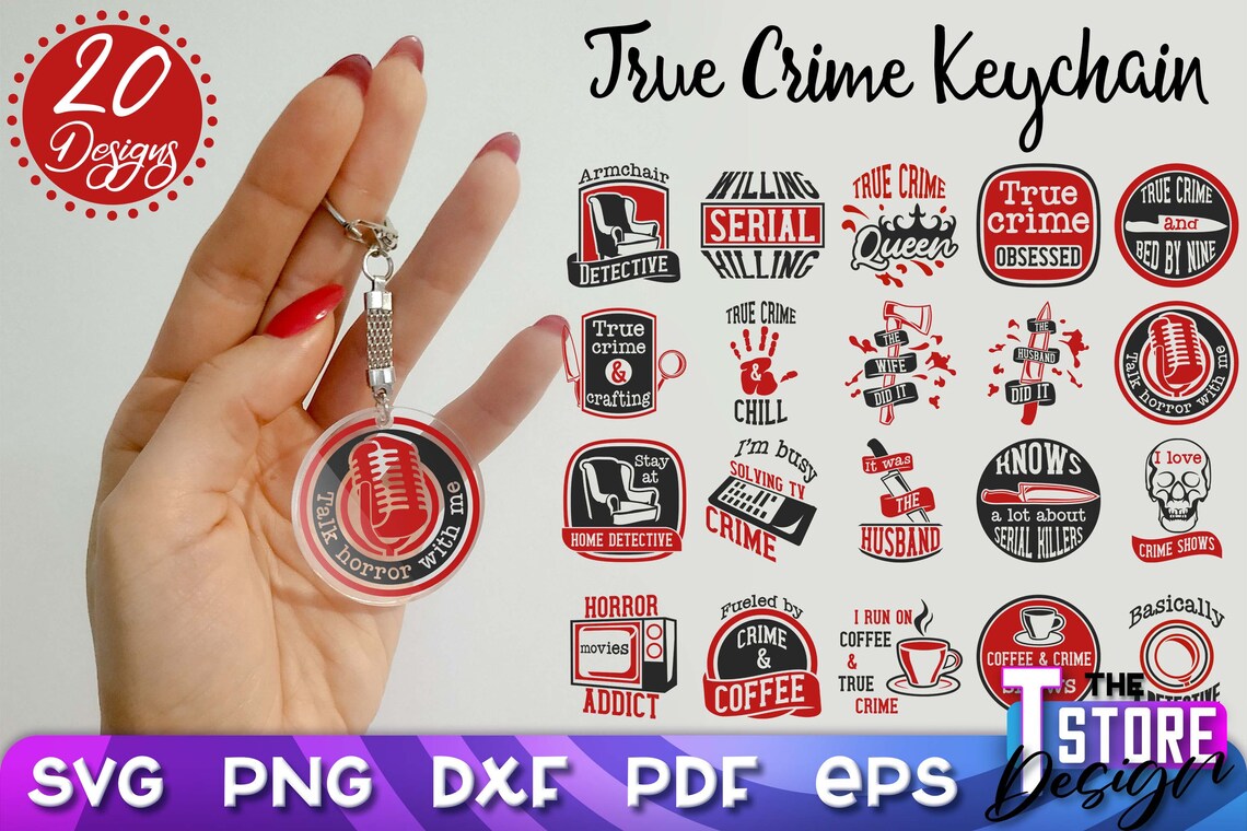True Crime Keychain SVG Tv SVG SVG Design - Etsy