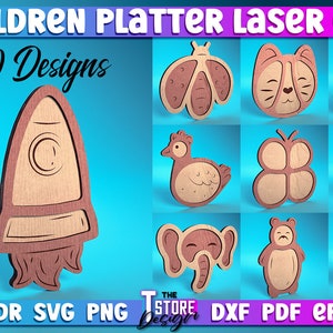 Children Platter Laser Cut | Kids SVG Design | Platters Laser Cut Files ...