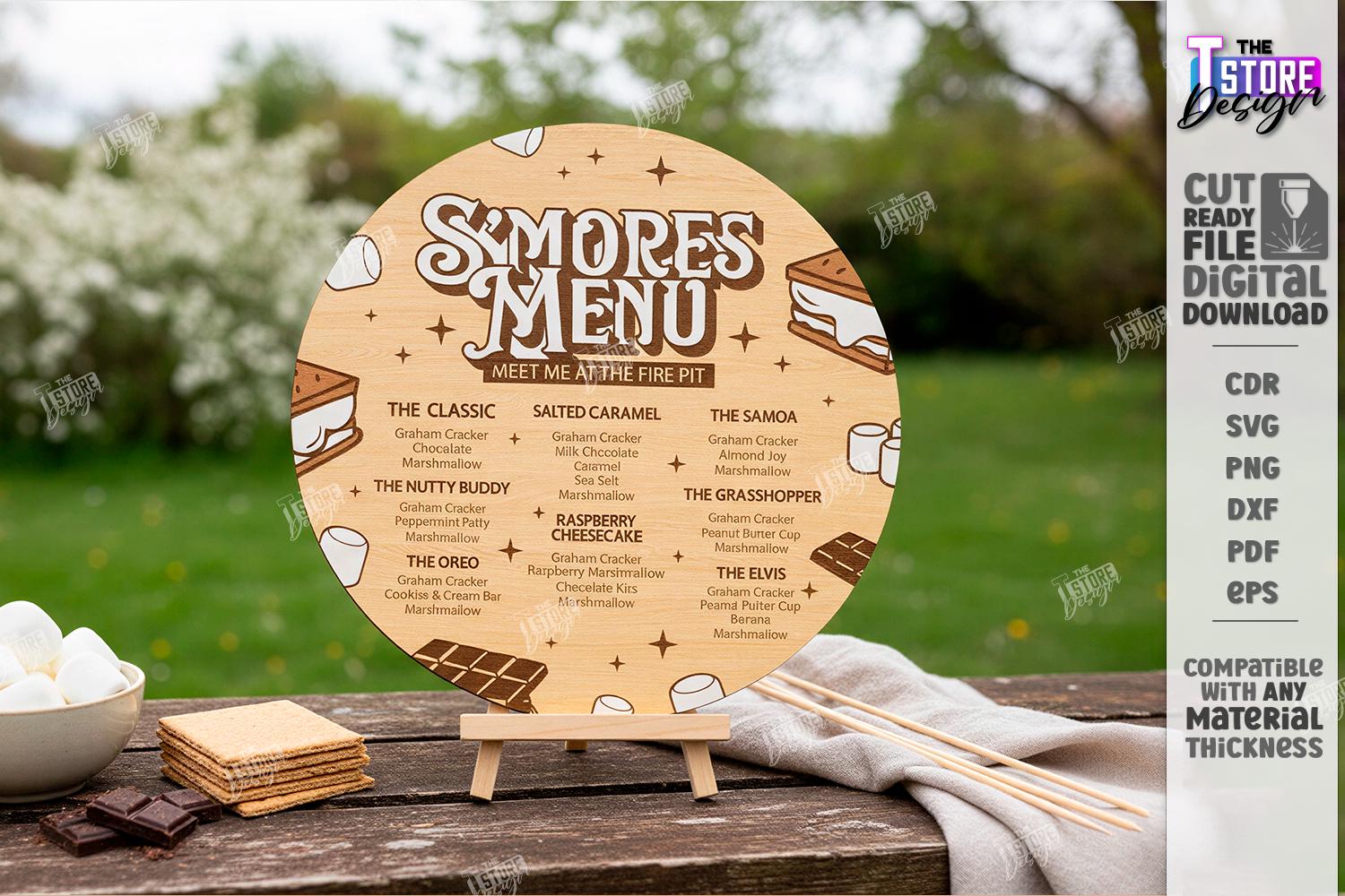 S'mores Menu Signs Laser Cut Bundle, Smores Party Decor, Smore Bar ...