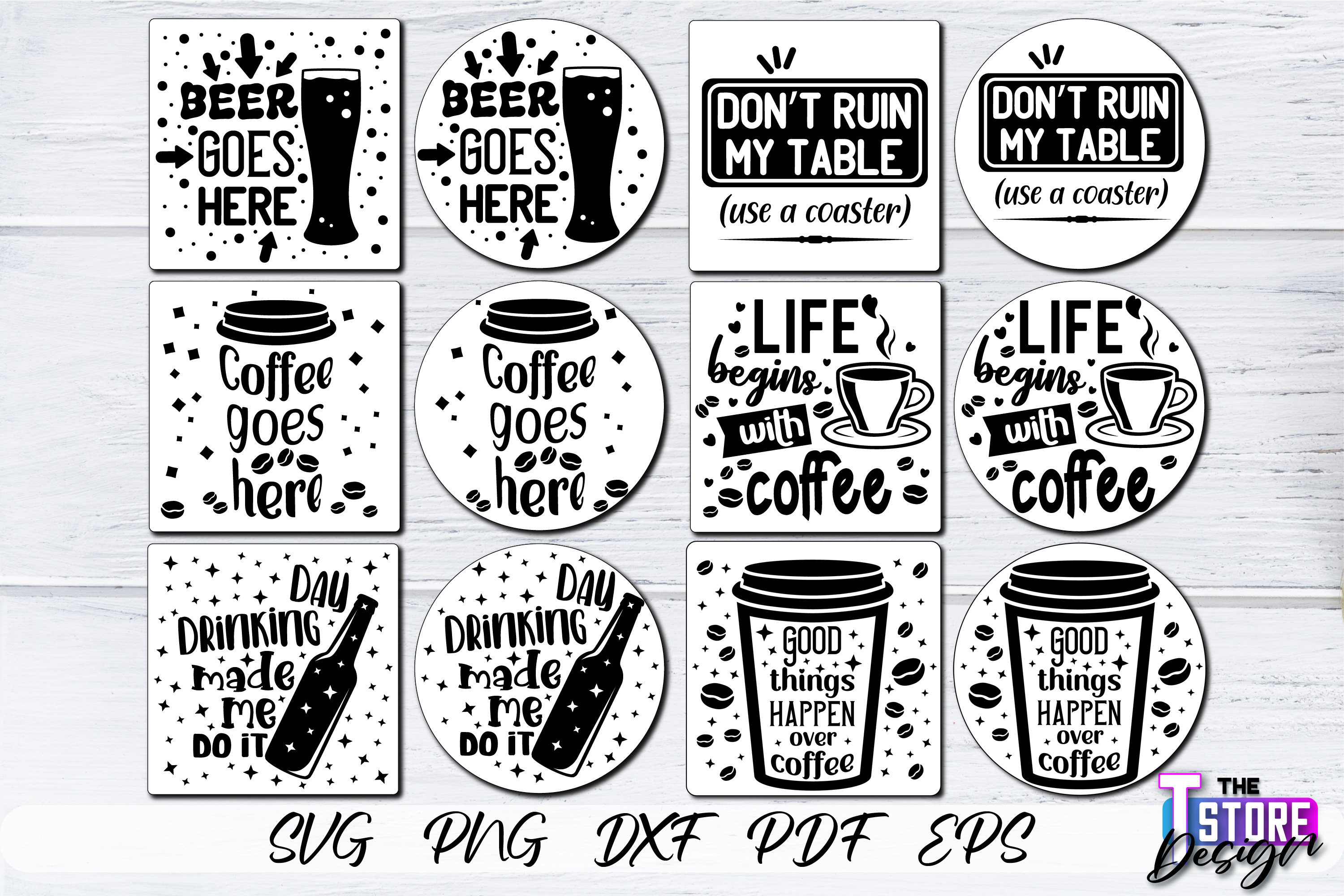 Coasters SVG Bundle | Coffee Quotes Design | Funny Quotes - Etsy Canada