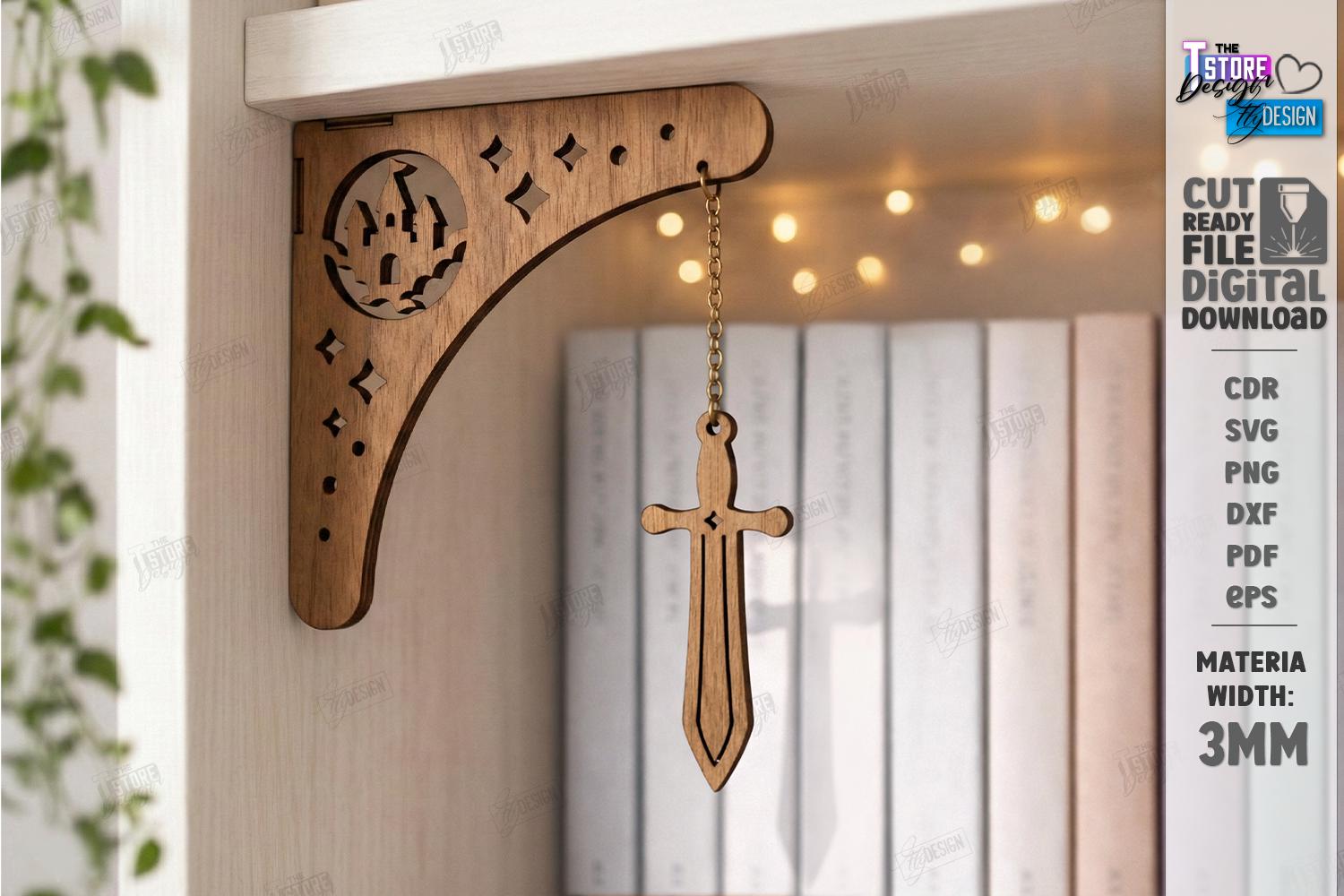 Wooden Bookshelf Corner Bracket SVG - Decorative Shelf Support Laser ...