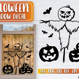 Halloween Window Decal SVG Bundle Halloween Crafts Halloween Bat SVG ...