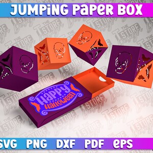 Jumping Paper Box SVG Bundle | Paper Crafts |pop up Gift Box SVG ...