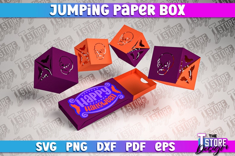 Jumping Paper Box SVG Bundle | Paper Crafts |pop up Gift Box SVG ...