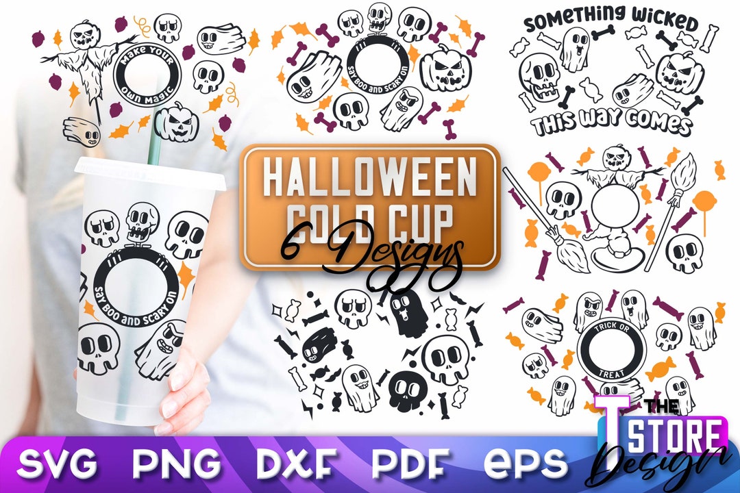 Halloween Cold Cup SVG Bundle Halloween Design Funny Spooky SVG Design ...