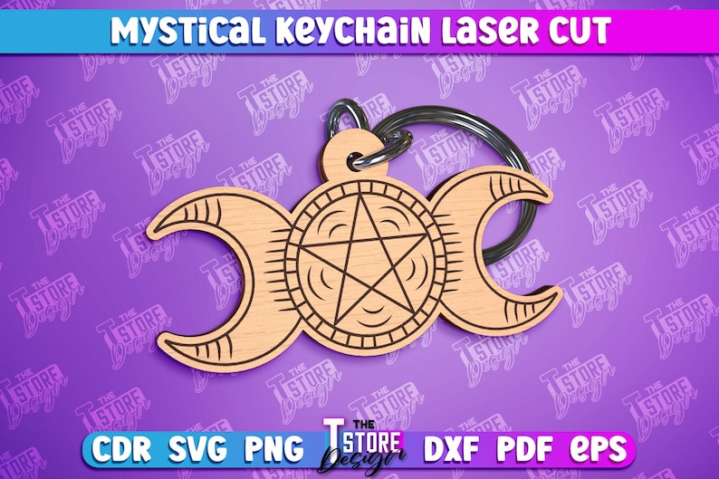 Mystical Keychain Laser Cut Files | Celestial Keychain Lasercut | Boho ...