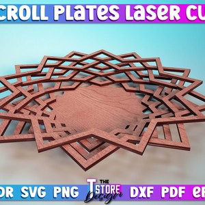 Scroll Plates Laser Cut SVG Bundle | Scroll Plates SVG Design | Laser ...