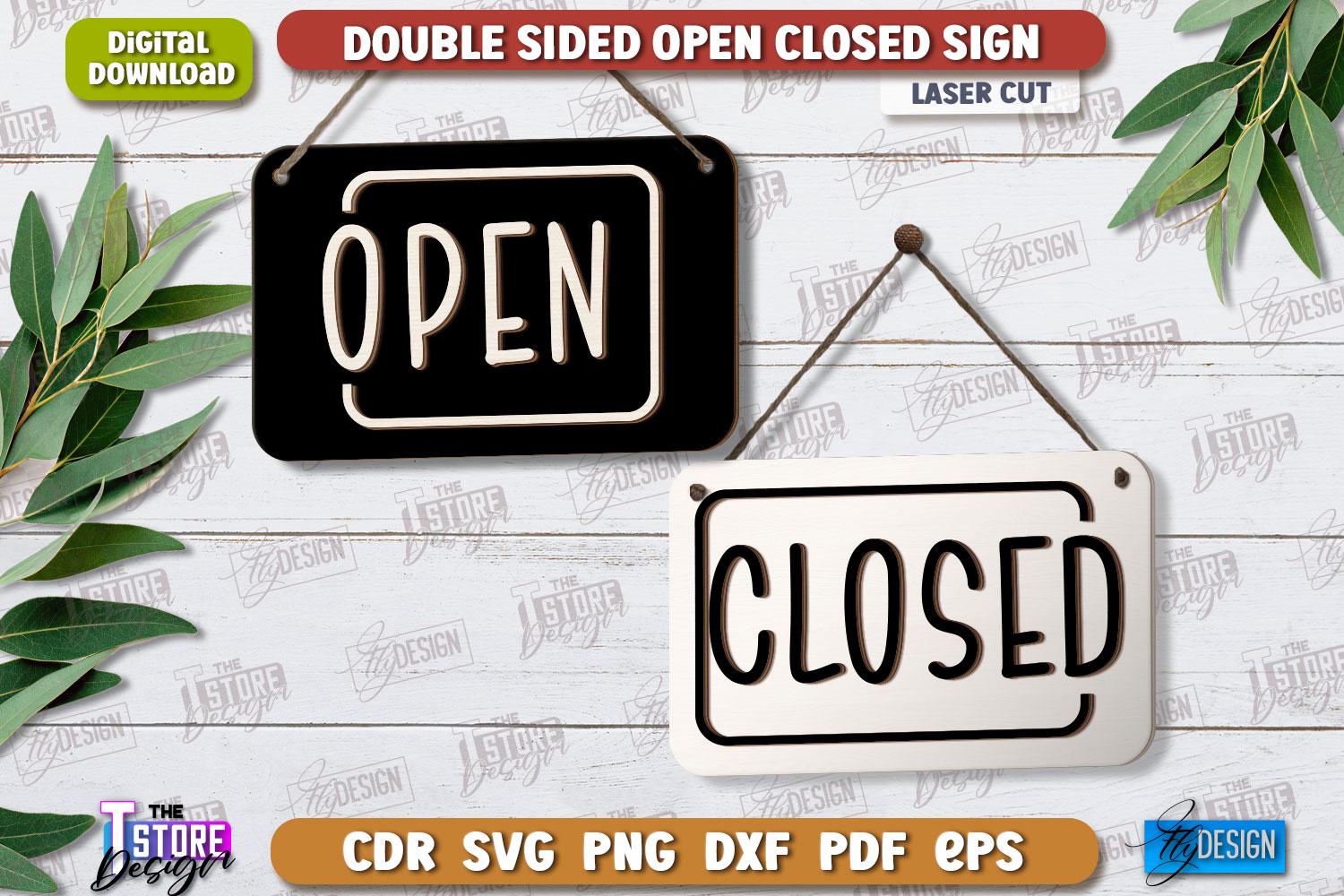 3d Double-sided Open Closed Sign Laser Cut Bundle, We Are Open We Are ...