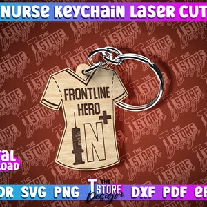 Nurse Keychain Laser Bundle | Nurse Design Laser Cut | Wooden Doctor ...