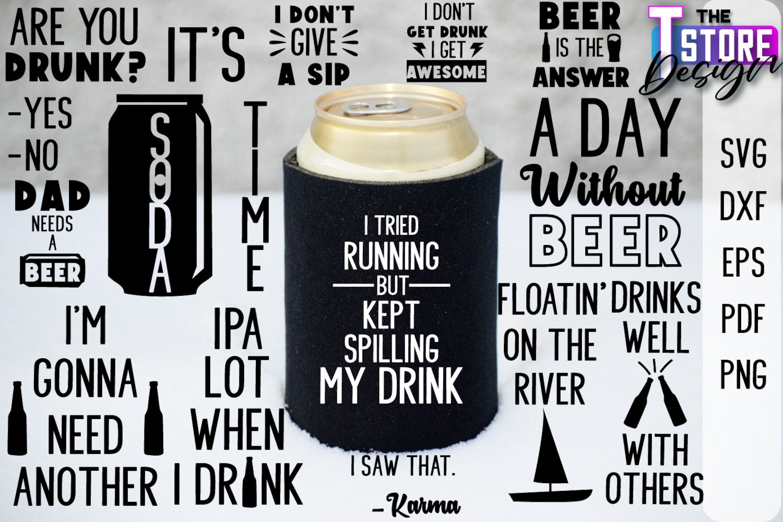 Can Holder SVG Bundle | Can Coolers Design SVG | Funny Quotes V.1 - Etsy