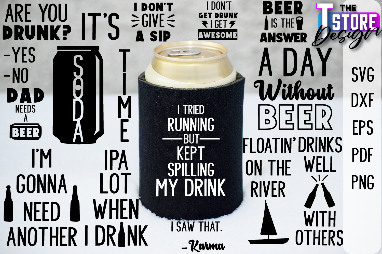 Can Holder SVG Bundle | Can Coolers Design SVG | Funny Quotes V.1 - Etsy