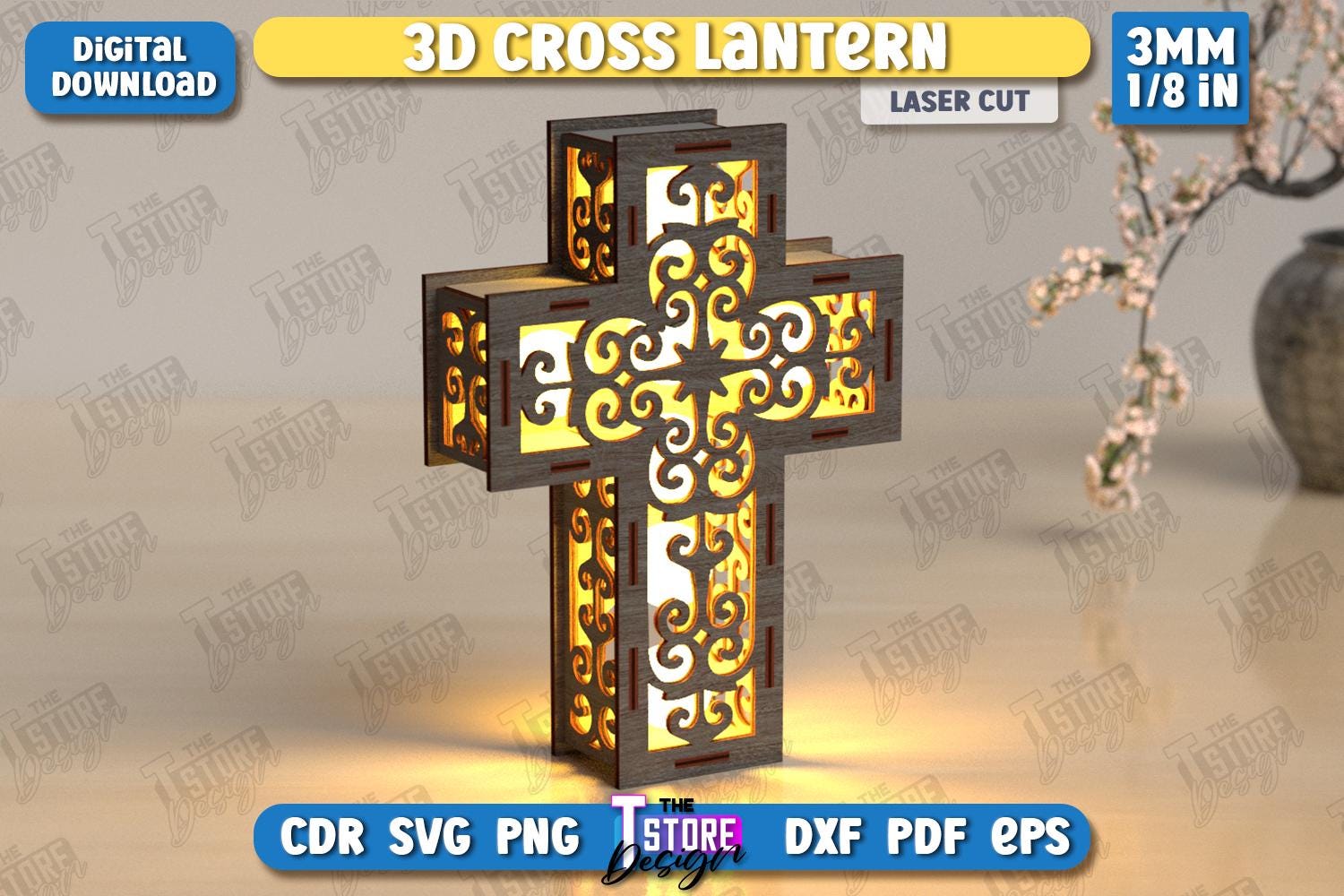 3D Cross Lantern Lasercut Bundle, Cross Standing Lamps, Christian Home ...