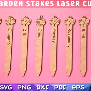 Garden Stakes SVG Bundle | Plants Stakes SVG Design | Laser Cut Files ...