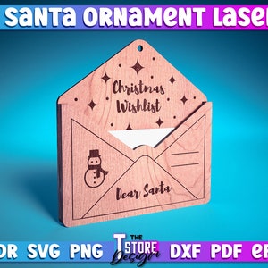 Dear Santa Ornament Laser Cut SVG | Christmas Laser Cut SVG Design ...