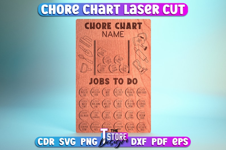 Chore Chart Laser Cut SVG Bundle Chore Chart SVG Design - Etsy Australia