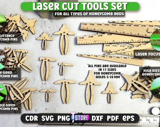 Laser Cut Engraved Template Bundle, Honeycomb Pin Svg, Laser Cut Ramp ...