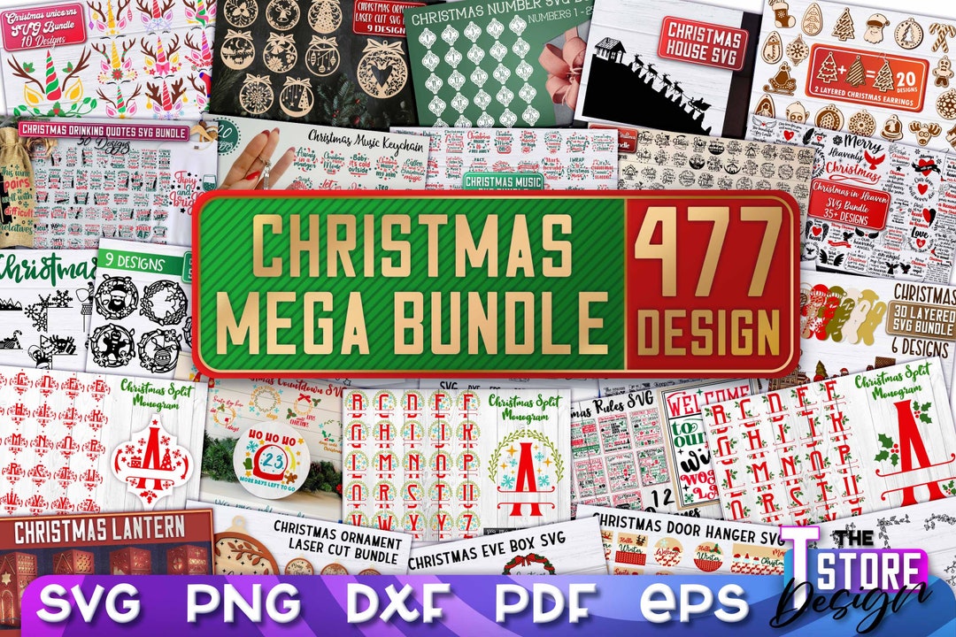 Christmas Mega Bundle SVG | Monogram SVG | Funny Quotes | 3D - Etsy
