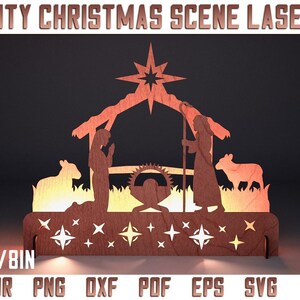 Nativity Christmas Scene Laser Cut SVG Bundle | Nativity Christmas ...