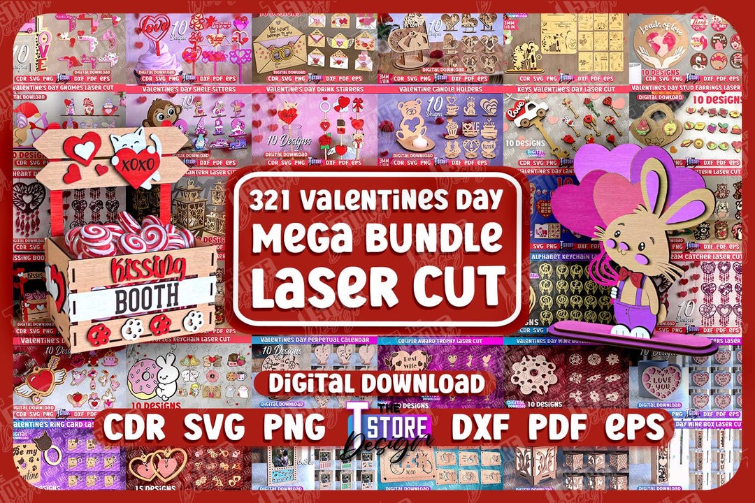 Mega paquete cortado con láser para el día de San Valentín, 321 mega ...