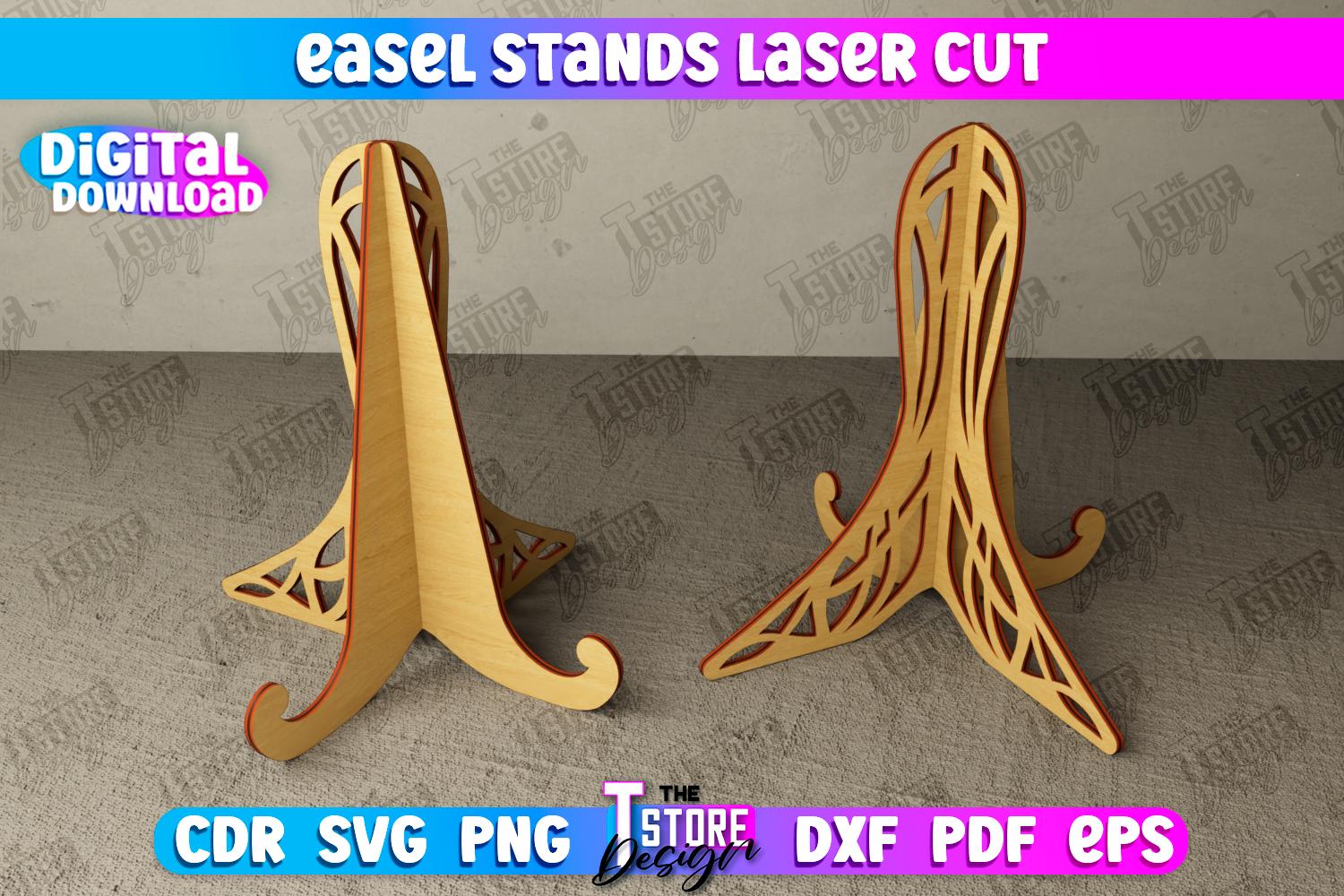 Easel Stands Laser Cut Bundle, 3D Display Stands, Easel Display Stands ...