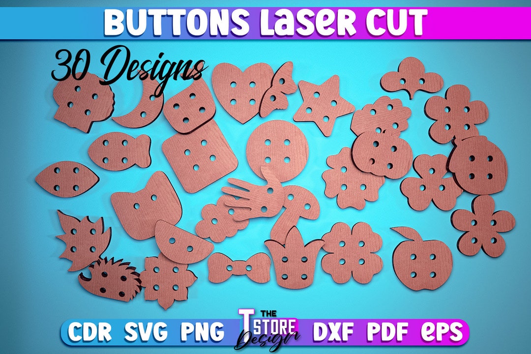 Buttons Laser Cut SVG Bundle Buttons SVG Design CNC Files - Etsy
