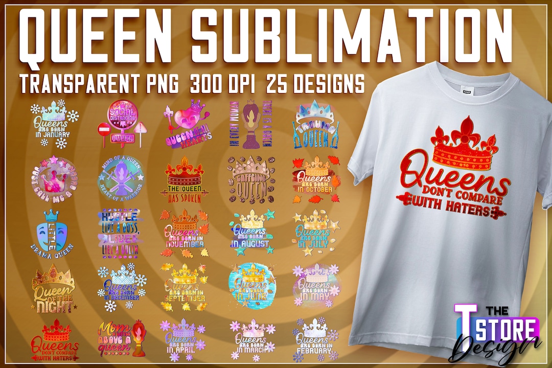 Queen Sublimation Bundle Queen PNG Design Woman Quotes Sublimation V.1 ...
