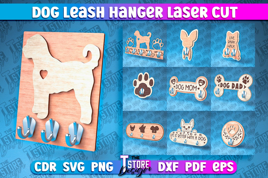 Dog Leash Hanger Laser Design SVG | Dog Laser Design SVG Design | Dog ...