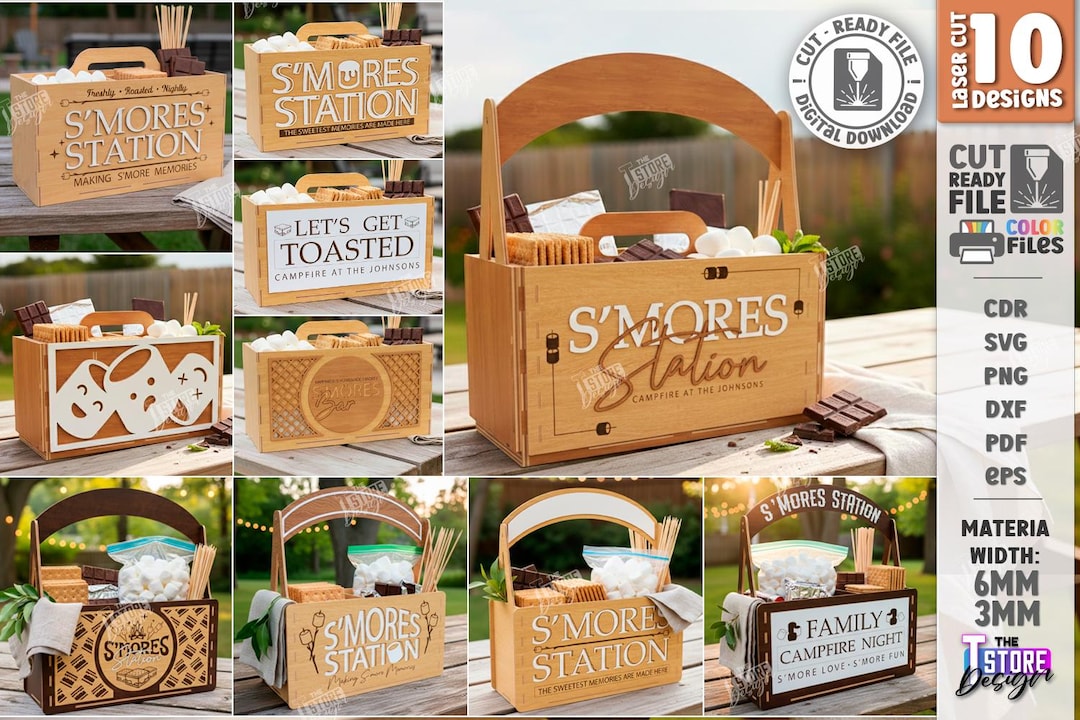 3d S'mores Station Boxes Laser Cut Bundle, Personalized Smores Gift Box ...
