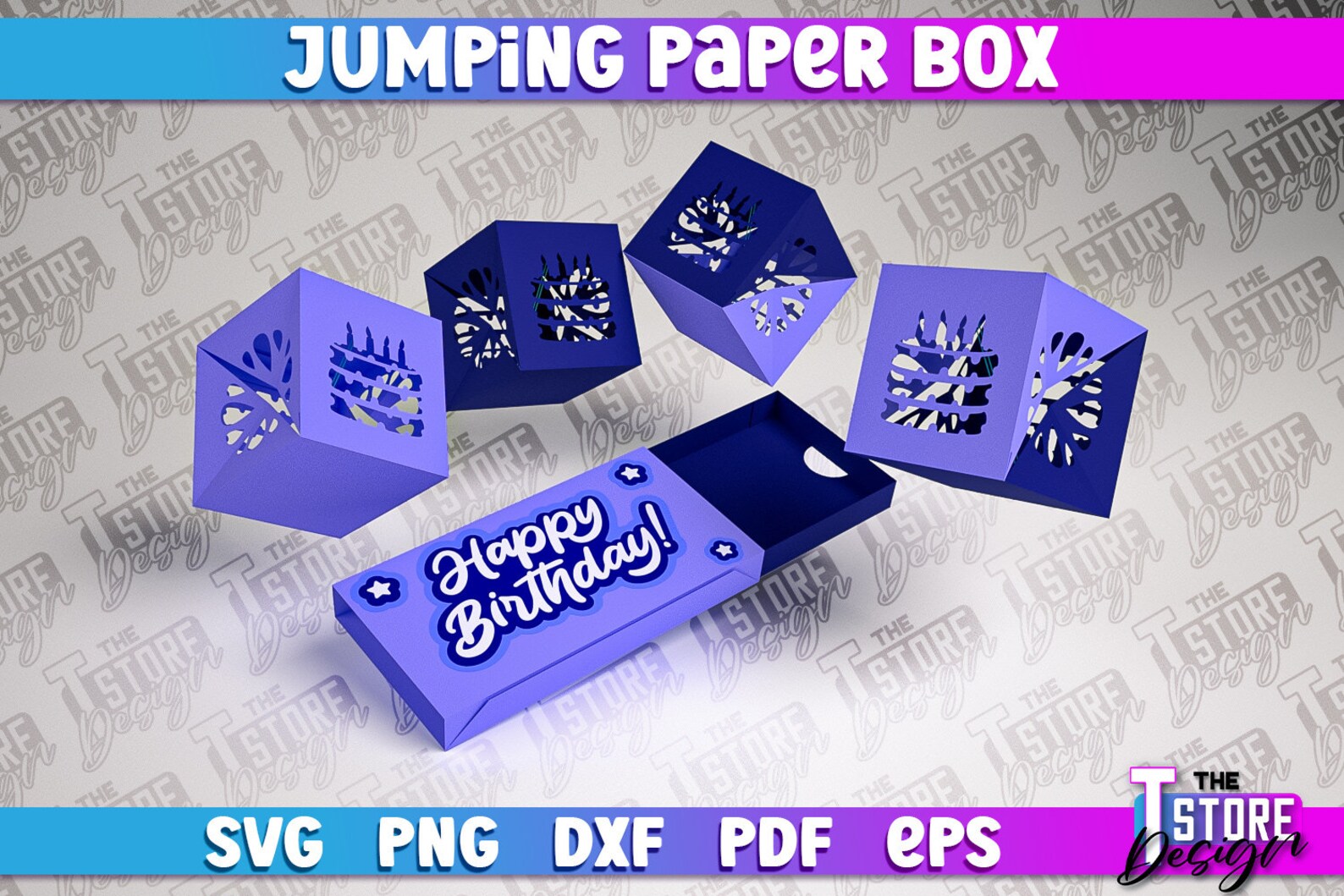 Jumping Paper Box SVG Bundle | Paper Crafts |pop up Gift Box SVG ...
