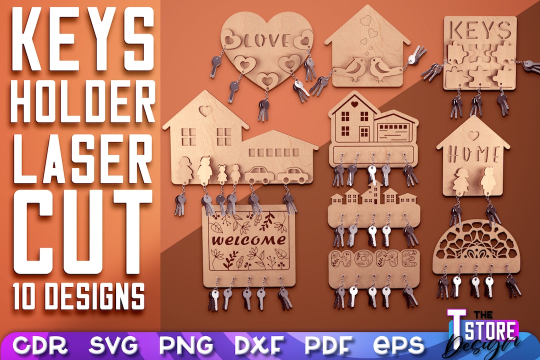 Keys Holder Laser Cut SVG | Home Decor Laser Cut | Keys Holder Laser ...