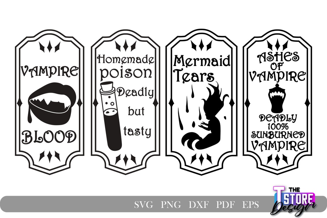 Vintage Halloween Labels SVG Halloween Potion Labels V.1 - Etsy