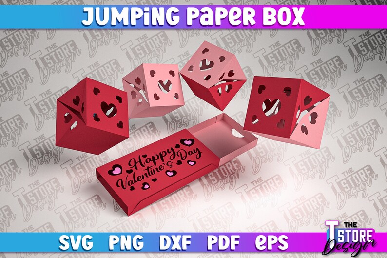 Jumping Paper Box SVG Bundle | Paper Crafts |pop up Gift Box SVG ...