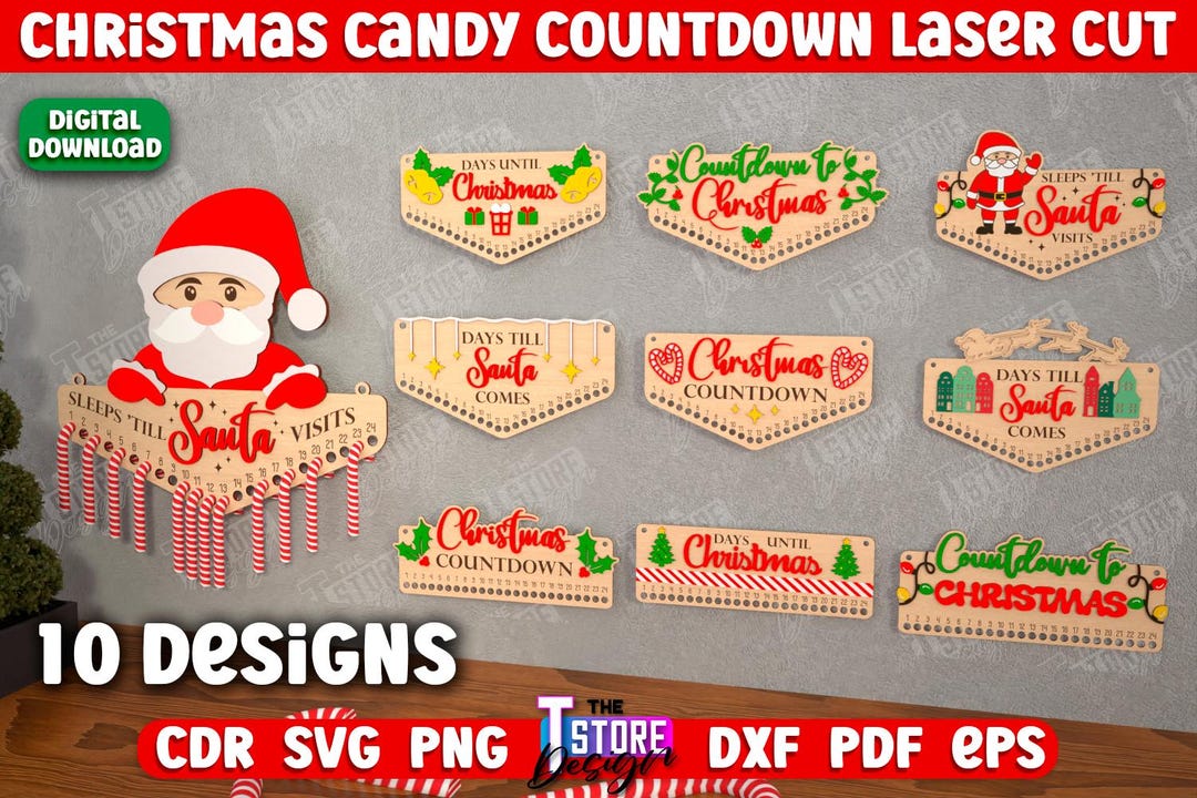 Christmas Countdown Laser Cut Bundle, Days Until Christmas Countdown ...