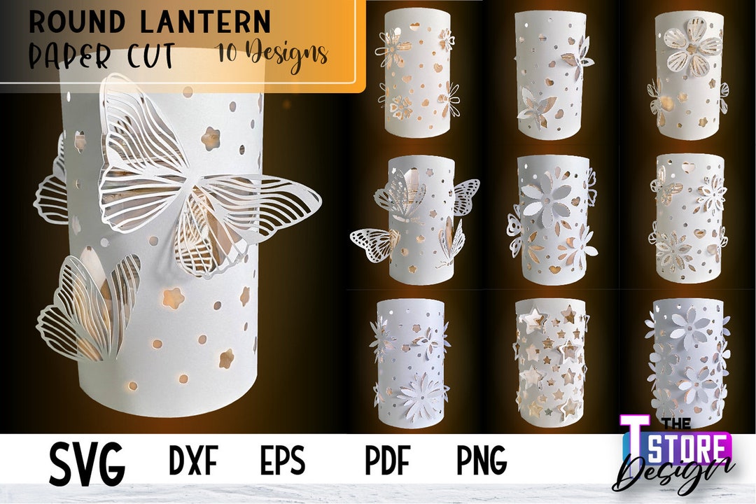 Round Lantern SVG Bundle | Paper Crafts | Paper Lamp SVG | Round ...